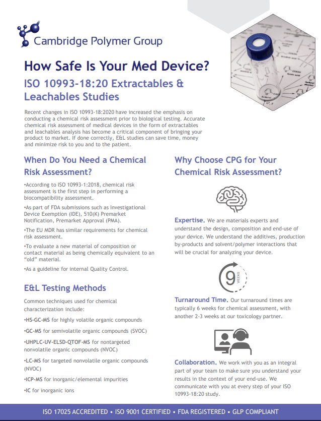 Cambridge Polymer Group :: Biocompatibility Testing