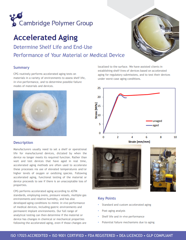 Cambridge Polymer Group :: Accelerated Aging